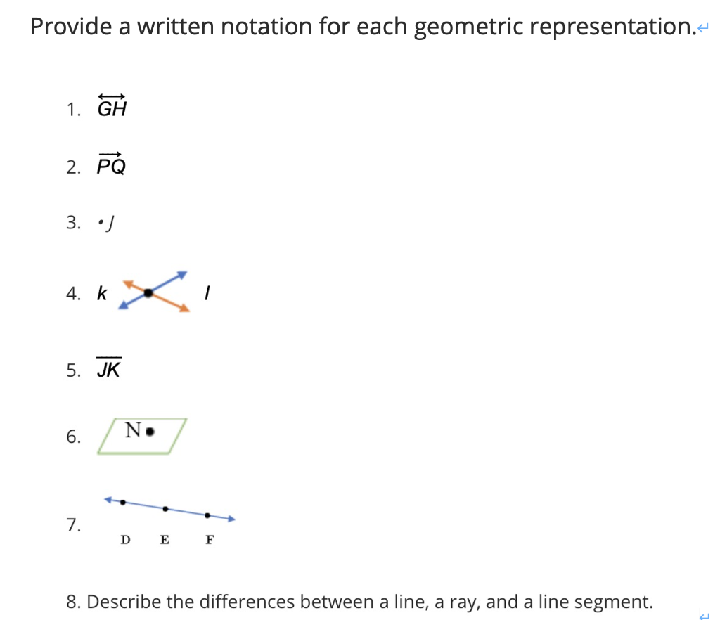Solved Provide a written notation for each geometric | Chegg.com