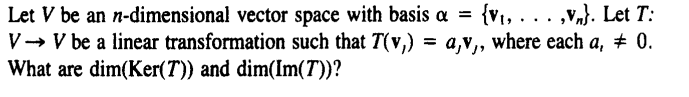 Solved Let V be an n-dimensional vector space with basis a = | Chegg.com