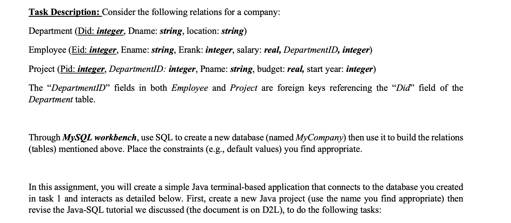 Solved Task2 (9 points) - Through your Java application, | Chegg.com