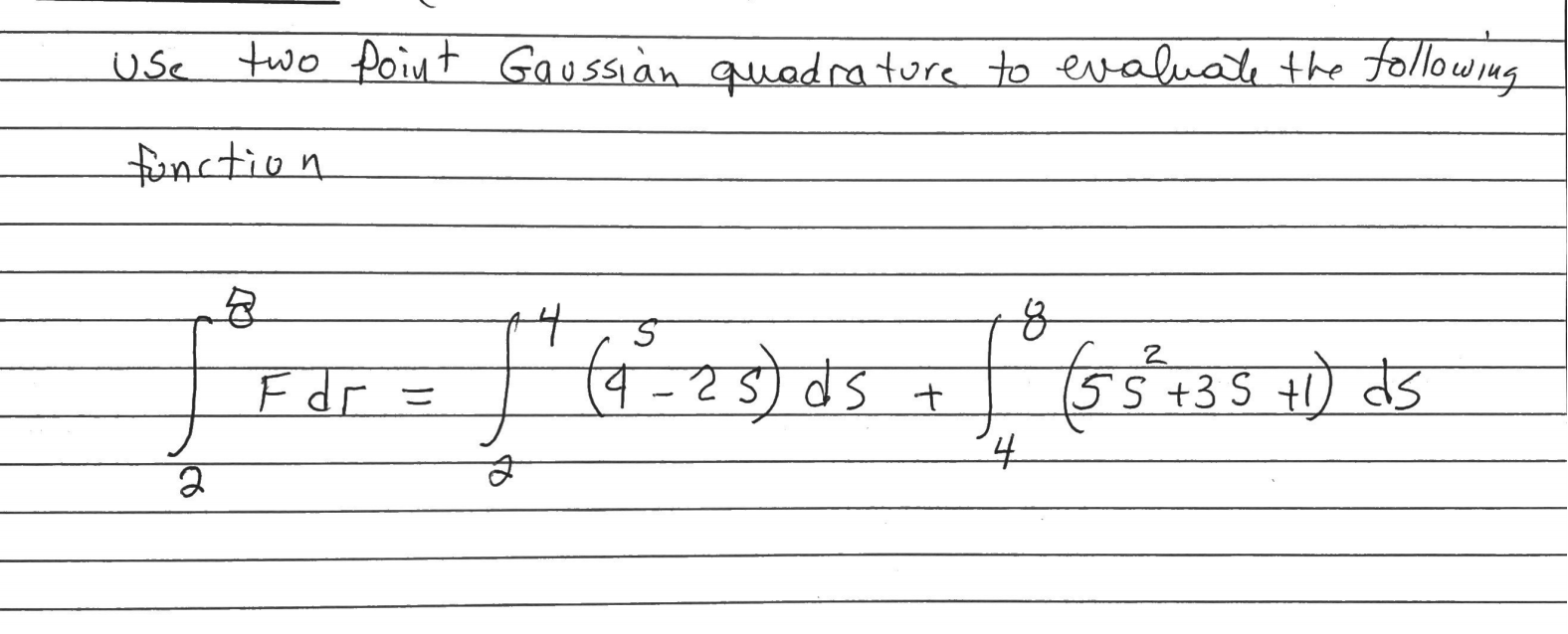 Solved Use two point Gaussian quadrature to evaluate the | Chegg.com