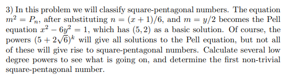 3) In this problem we will classify square-pentagonal | Chegg.com