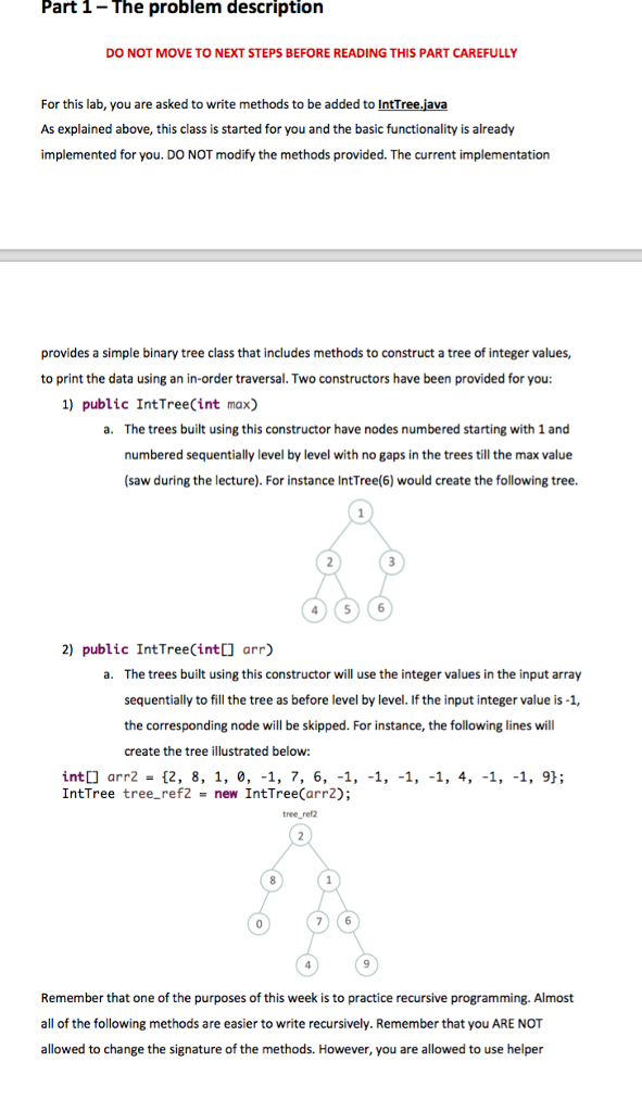 Solved In java language. I need help with the methods in | Chegg.com