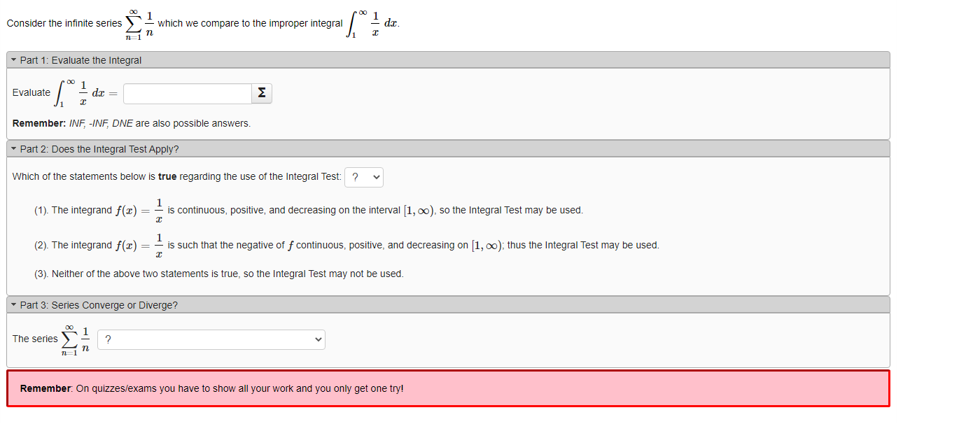 Solved 1 Consider the infinite series which we compare to | Chegg.com