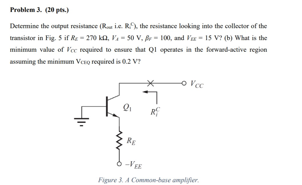 Solved Problem 3. (20 pts.) Determine the output resistance | Chegg.com