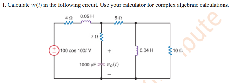 Solved 1. Calculate vct) in the following circuit. Use your | Chegg.com