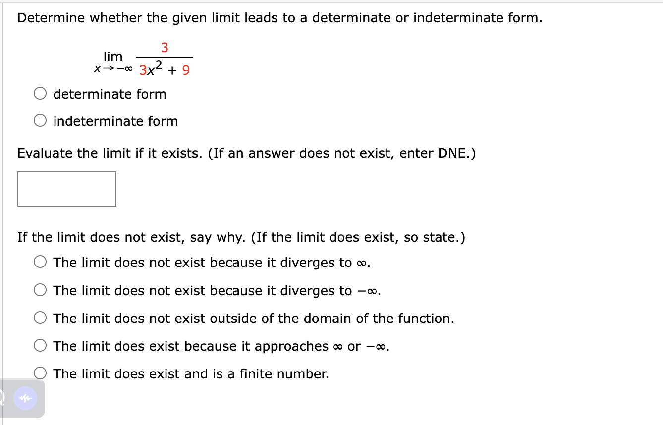 Solved Determine whether the given limit leads to a | Chegg.com