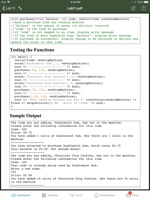 Solved Create an abstraction of a vending machine in C++, | Chegg.com