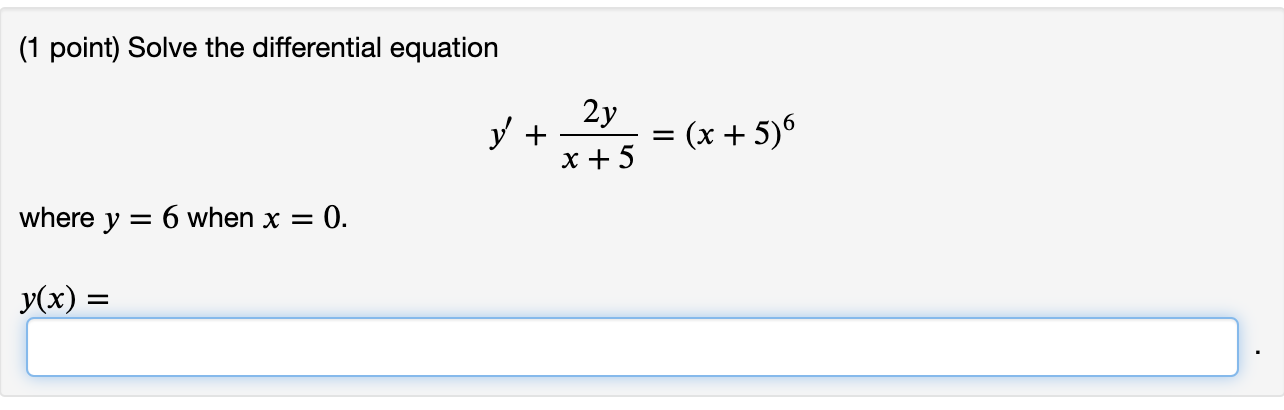 Solved (1 point) Solve the differential | Chegg.com