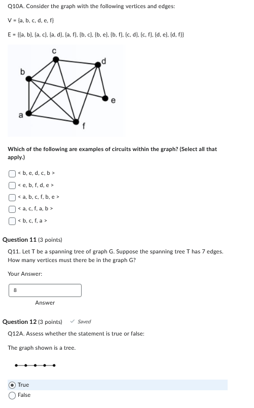 Solved Q10A. Consider the graph with the following vertices | Chegg.com