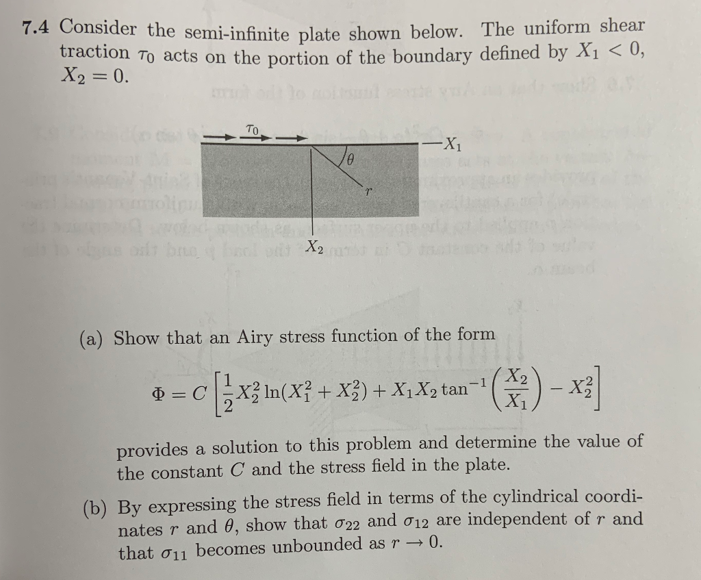 ier the semi-infinite plate shown below. The uniform | Chegg.com