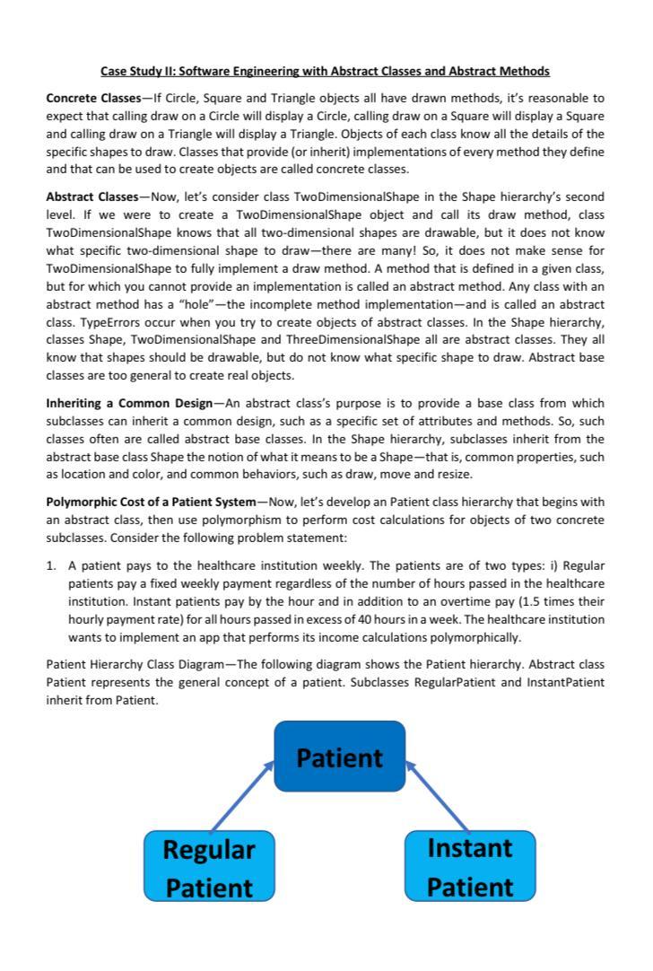 Solved Case Study Il: Software Engineering with Abstract | Chegg.com