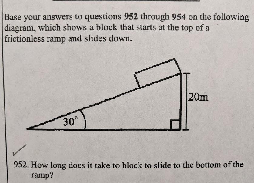 Solved Base your answers to questions 952 through 954 on the | Chegg.com