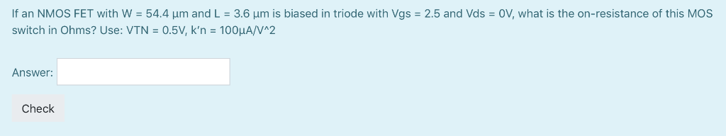 Solved As Vds is increased above Vgs- Vt in a saturated NMOS | Chegg.com
