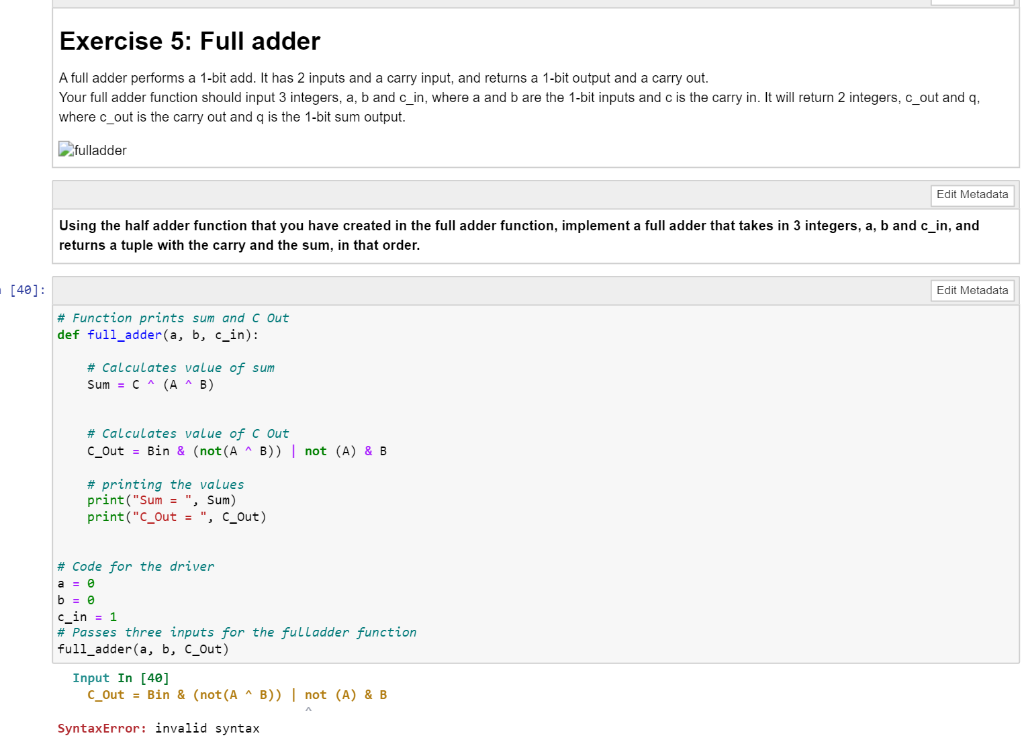 Solved Why is there an error and adjust to code to fix this | Chegg.com