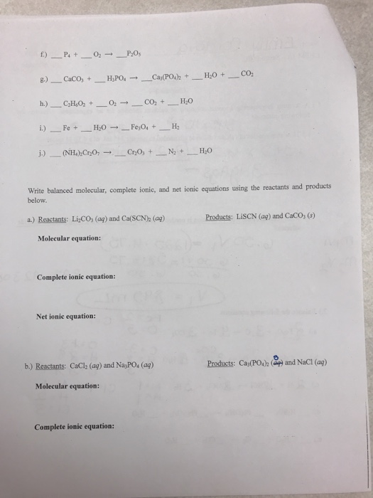 Solved Write balanced molecular, complete ionic, and net | Chegg.com