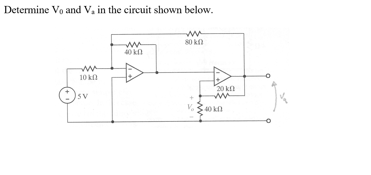 Solved Determine V0 ﻿and Va ﻿in the circuit shown below. | Chegg.com