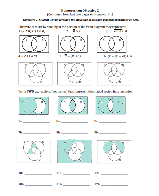 Solved Homework on Objective 2 (Continued from last two | Chegg.com