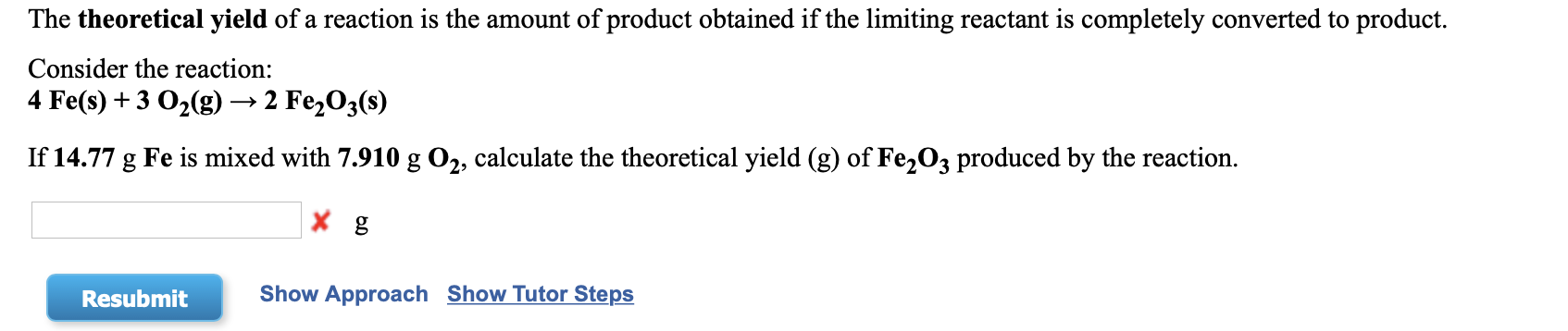 Solved The theoretical yield of a reaction is the amount of | Chegg.com