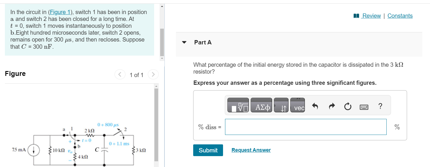 Solved In the circuit in (Figure 1), switch 1 has been in | Chegg.com