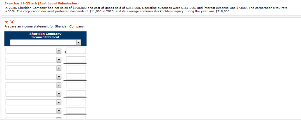 Solved Exercise 11-22 a-b (Part Level Submission) In 2020, | Chegg.com