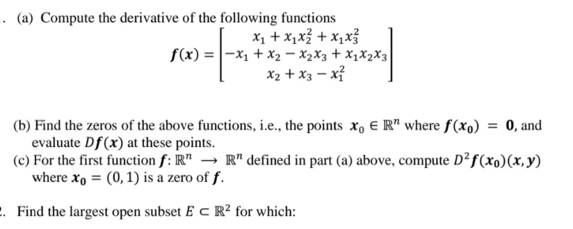 Solved (a) Compute the derivative of the following functions | Chegg.com