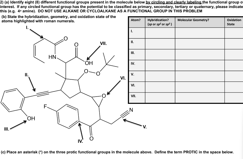 Solved 2) (a) Identify eight (8) different functional groups | Chegg.com