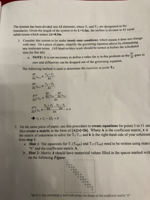 Solved Pre-Lab #10 1-D Heat Conduction Finite Differenee | Chegg.com