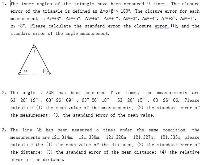 Solved 1. The inner angles of the triangle have been | Chegg.com