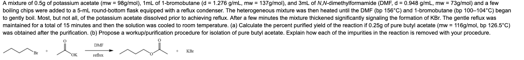 Solved A mixture of 0.5g of potassium acetate (mw = | Chegg.com