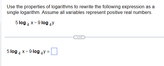 Solved Use the properties of logarithms to rewrite the | Chegg.com