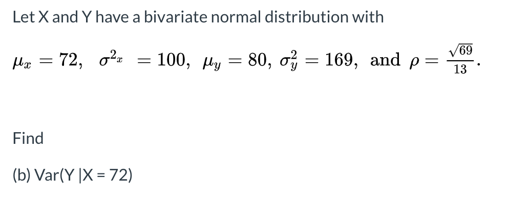 Solved Let X and Y have a bivariate normal distribution with | Chegg.com