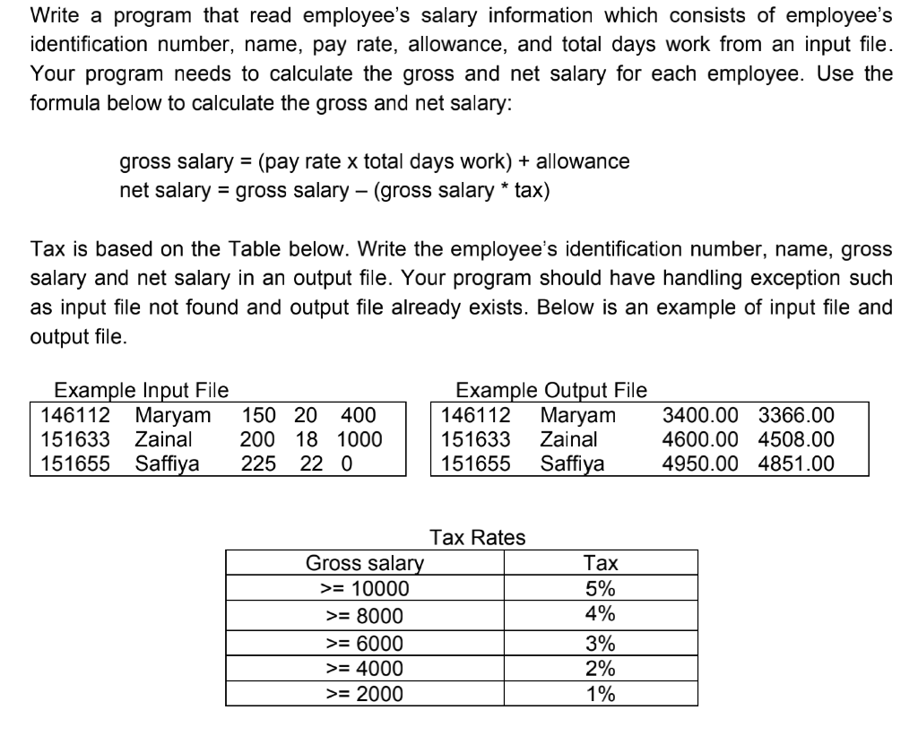 Solved Write a program that read employee's salary | Chegg.com