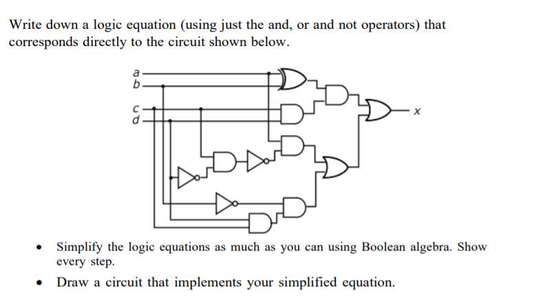 Solved Write down a logic equation (using just the and, or | Chegg.com