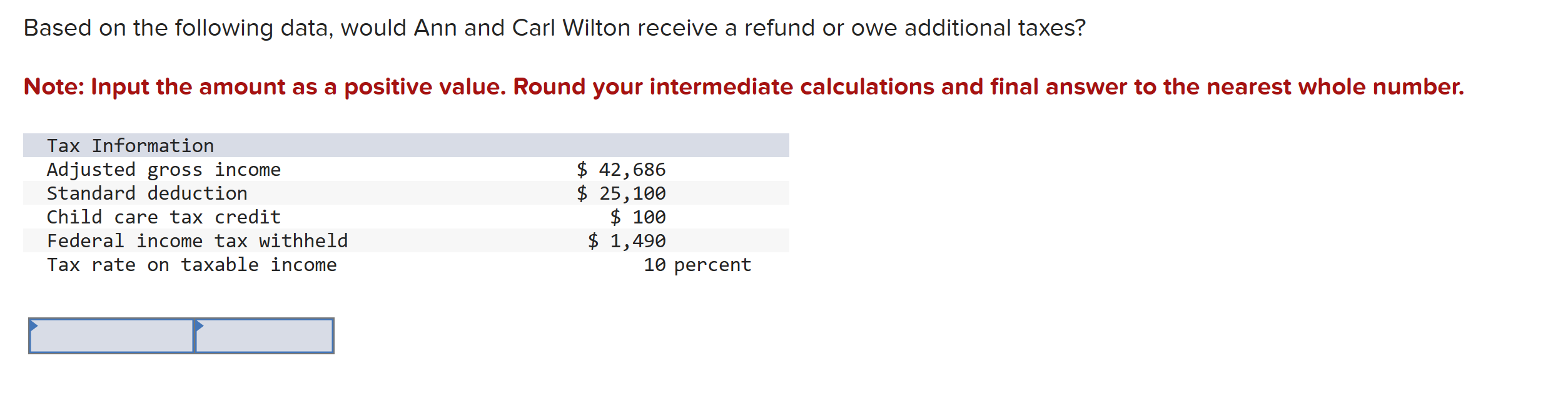 Based on the following data, would Ann and Carl | Chegg.com