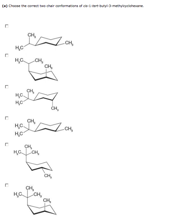 Solved (a) Choose the correct two chair conformations of | Chegg.com