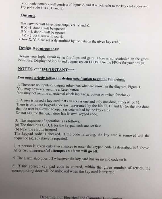 Problem Statement A simple security system consists | Chegg.com
