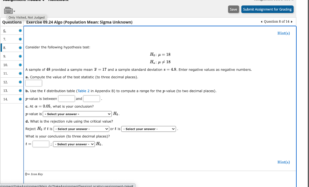 Solved Save Submit Assignment for Grading Only Visited, Not | Chegg.com