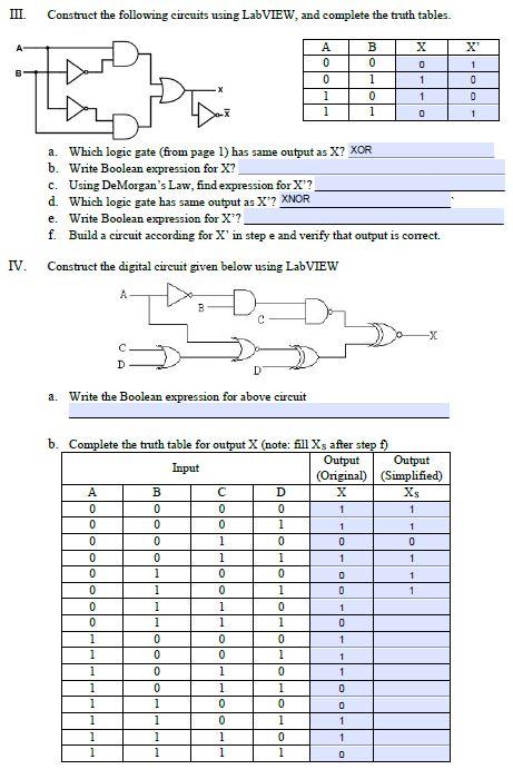 Solved III. Construct the following circuits using LabVIEW, | Chegg.com