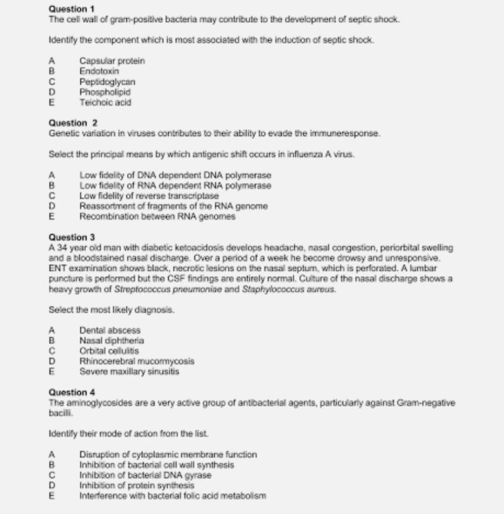 Solved Question 1 The cell wall of gram-positive bacteria | Chegg.com