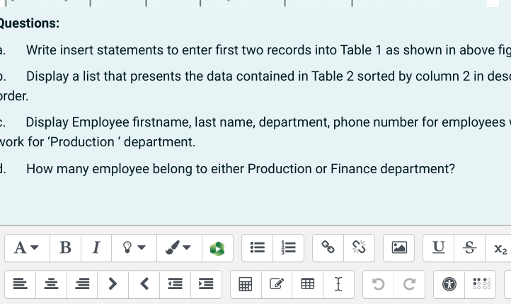 Solved Questions: a. Write insert statements to enter first | Chegg.com