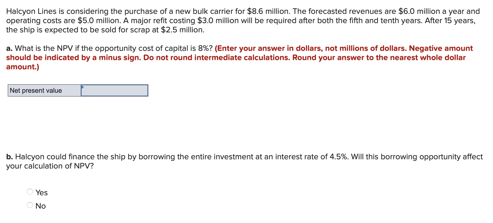 Solved Halcyon Lines is considering the purchase of a new | Chegg.com