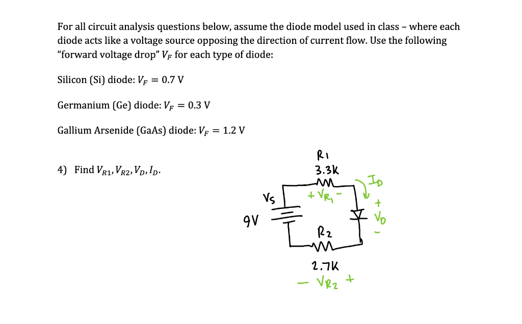 Solved For all circuit analysis questions below, assume the | Chegg.com