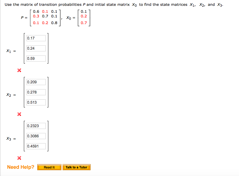 Solved [ 0.1 Use the matrix of transition probabilities P | Chegg.com
