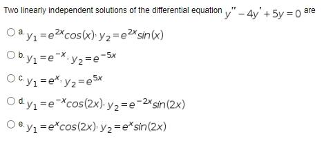 Solved Two linearly independent solutions of the | Chegg.com