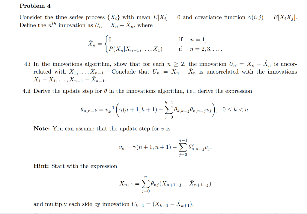 Consider the time series process {Xi} with mean | Chegg.com