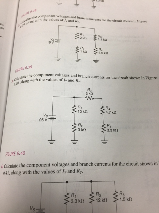 Solved component voltages and branch with the values of, and | Chegg.com