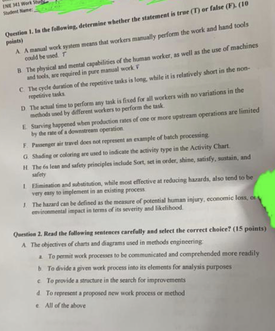 Solved Please answer all of these work study multiple choice | Chegg.com