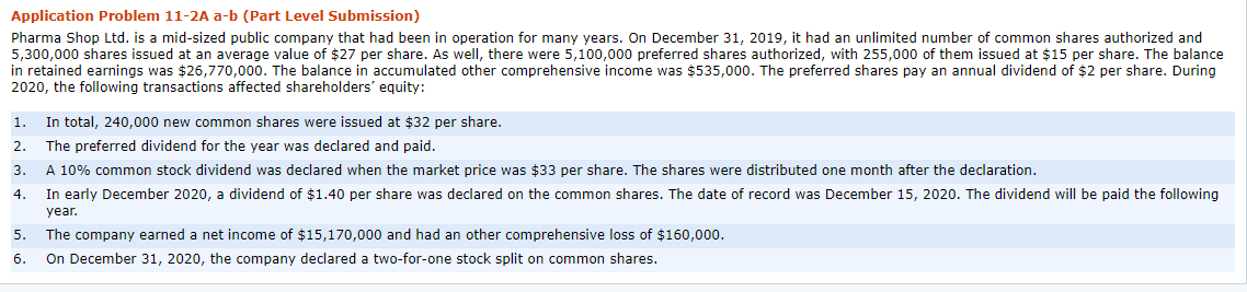Solved Application Problem 11-2A a-b (Part Level Submission) | Chegg.com