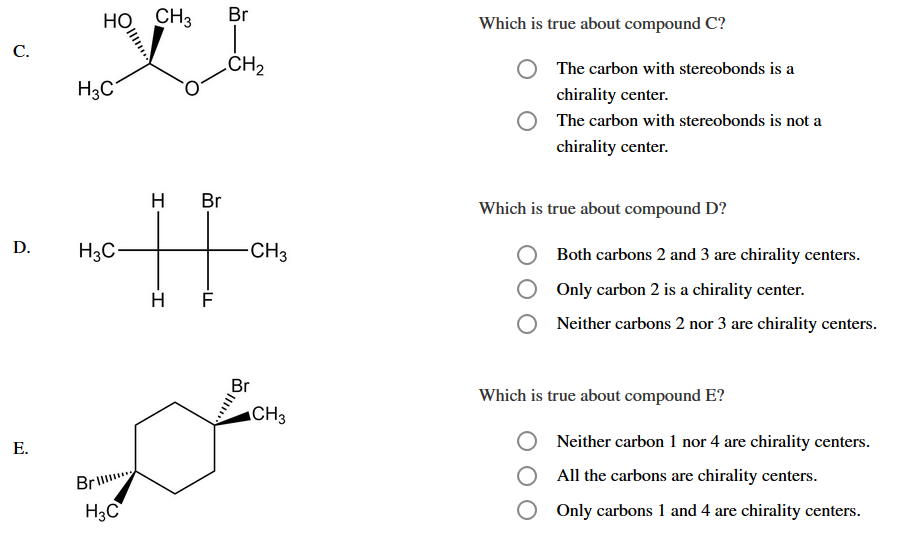 Solved Consider each structure and identify the chirality | Chegg.com