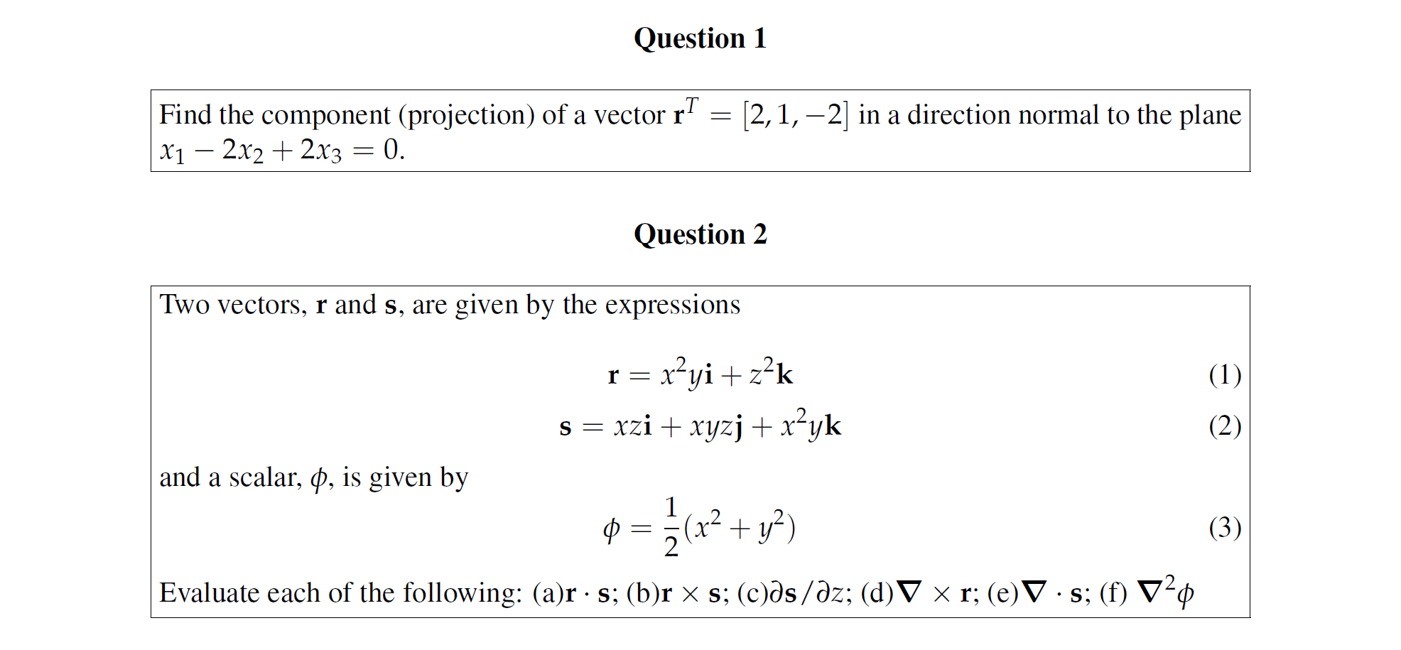 Solved Question 1 Find the component (projection) of a | Chegg.com